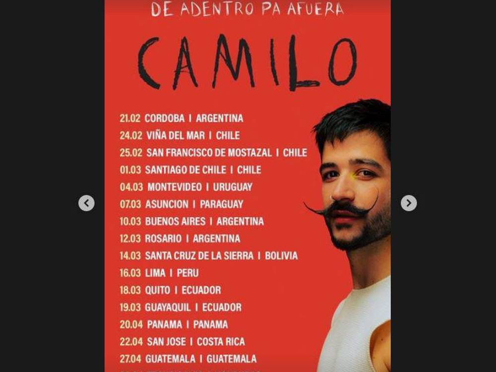 Camilo anuncia concierto en Honduras