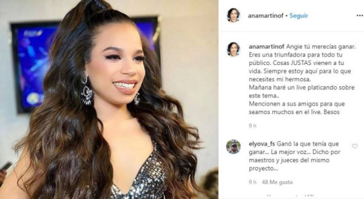 Famosos felicitan a Angie Flores por su éxito en La Academia