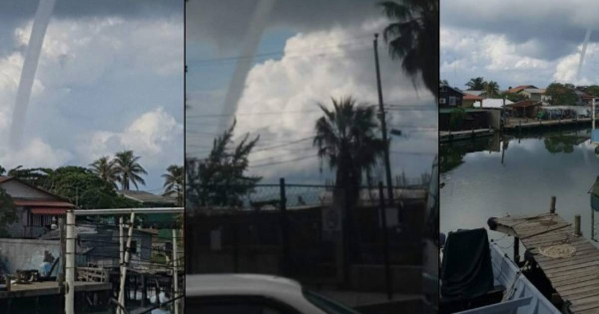 Tromba marina en Roatán sorprende a turistas y pobladores