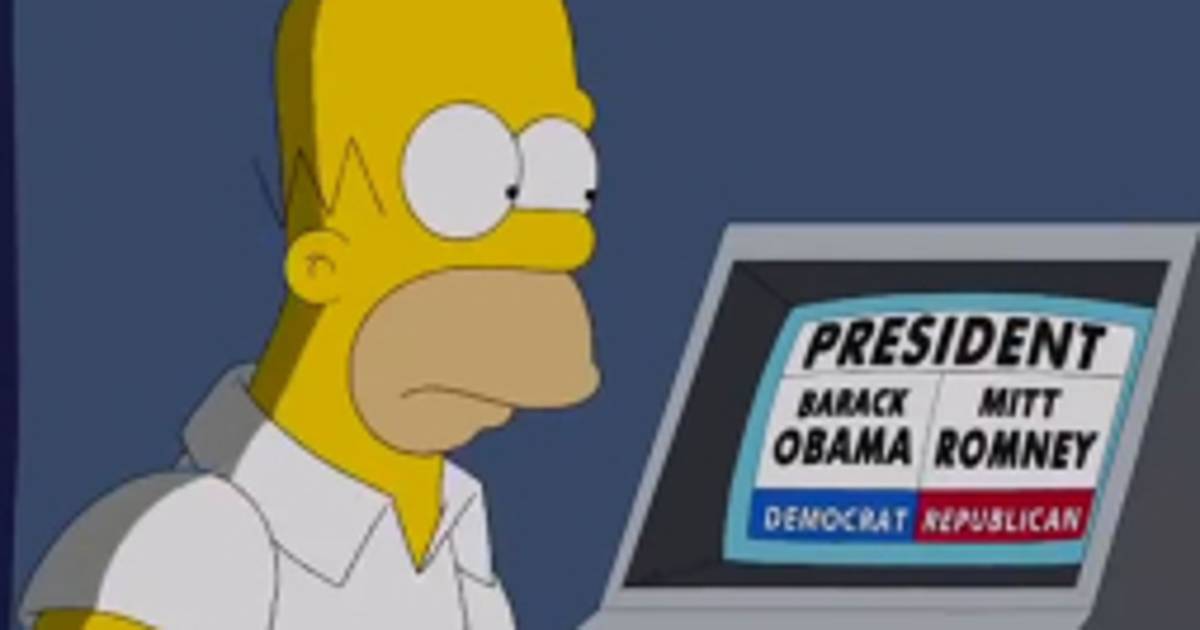 Homero Simpson vota por Mitt Romney