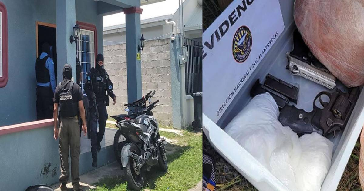 Desarticulan grupo criminal en La Ceiba y decomisan droga, armas y motocicletas