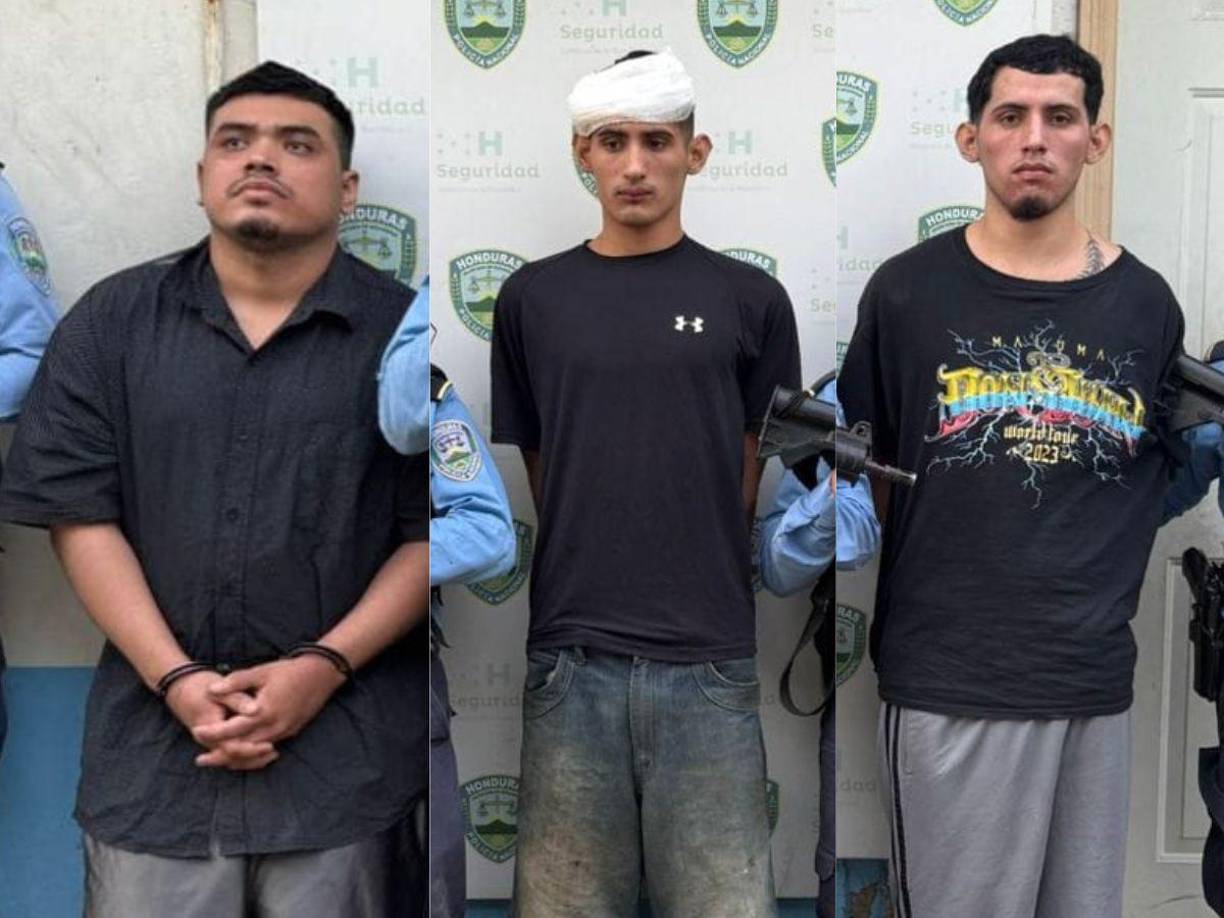 Ellos son los tres capturados tras enfrentarse con la Policía en Chamelecón