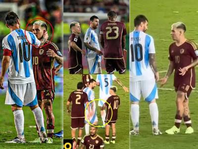 Messi pelea con Soteldo en el Venezuela - Argentina