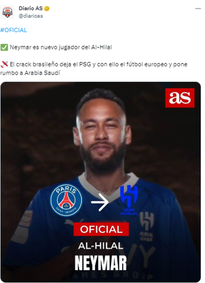 ¿Desperdicio? Neymar hace estallar las redes tras fichar por el Al Hilal