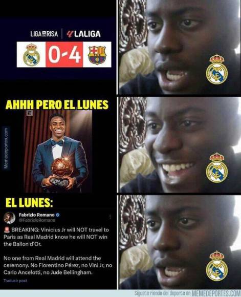Memes: Vinicius sufre crueles burlas tras perder el Balón de Oro 2024