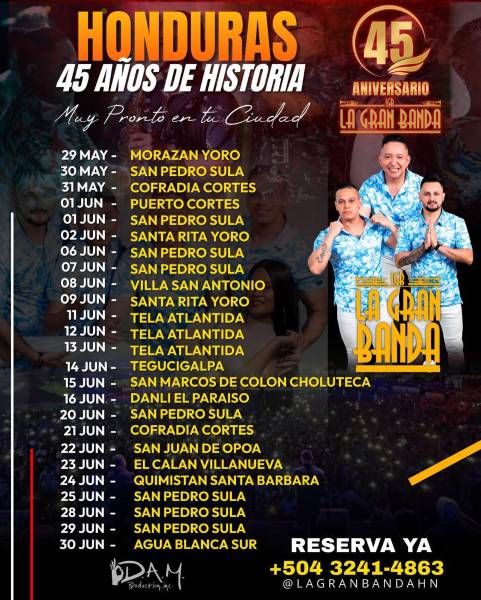 La Gran Banda celebra 45 años como los favoritos de los hondureños