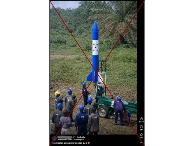 Video de misil con bandera de Honduras es falso