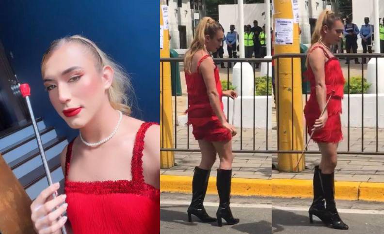 VIDEO: “La Bicha Catracha” desfila como palillona por las calles de San Pero Sula