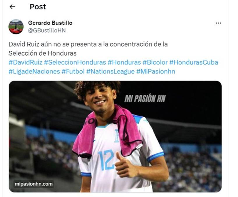 Honduras: Revuelo tras conocerse por qué David Ruiz no jugará ante Cuba