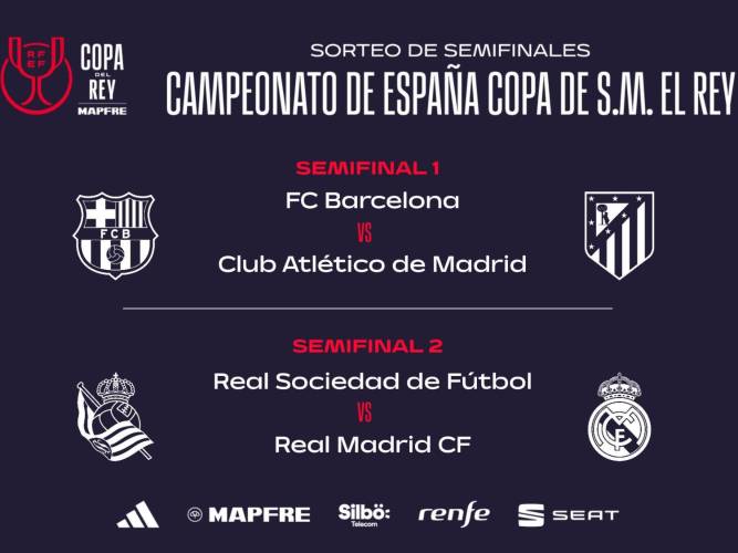 Copa del Rey: Barcelona y Real Madrid conocen a sus rivales en semis