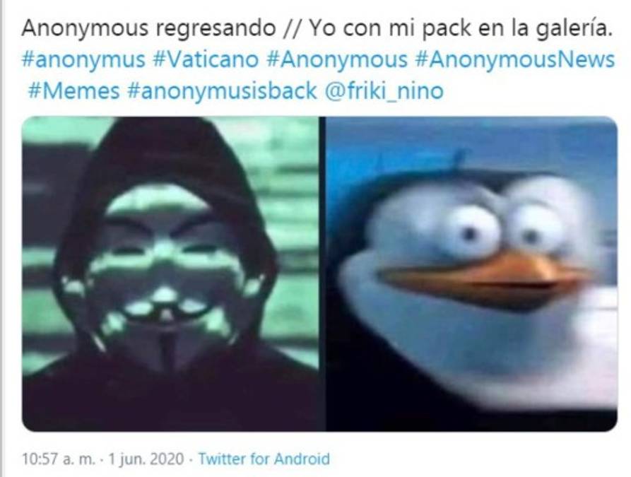 Anonymous reaparece y deja divertidos memes