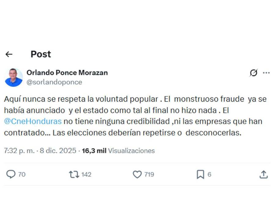 Indignación de Orlando Ponce Morazán: "Aquí nunca se respeta"