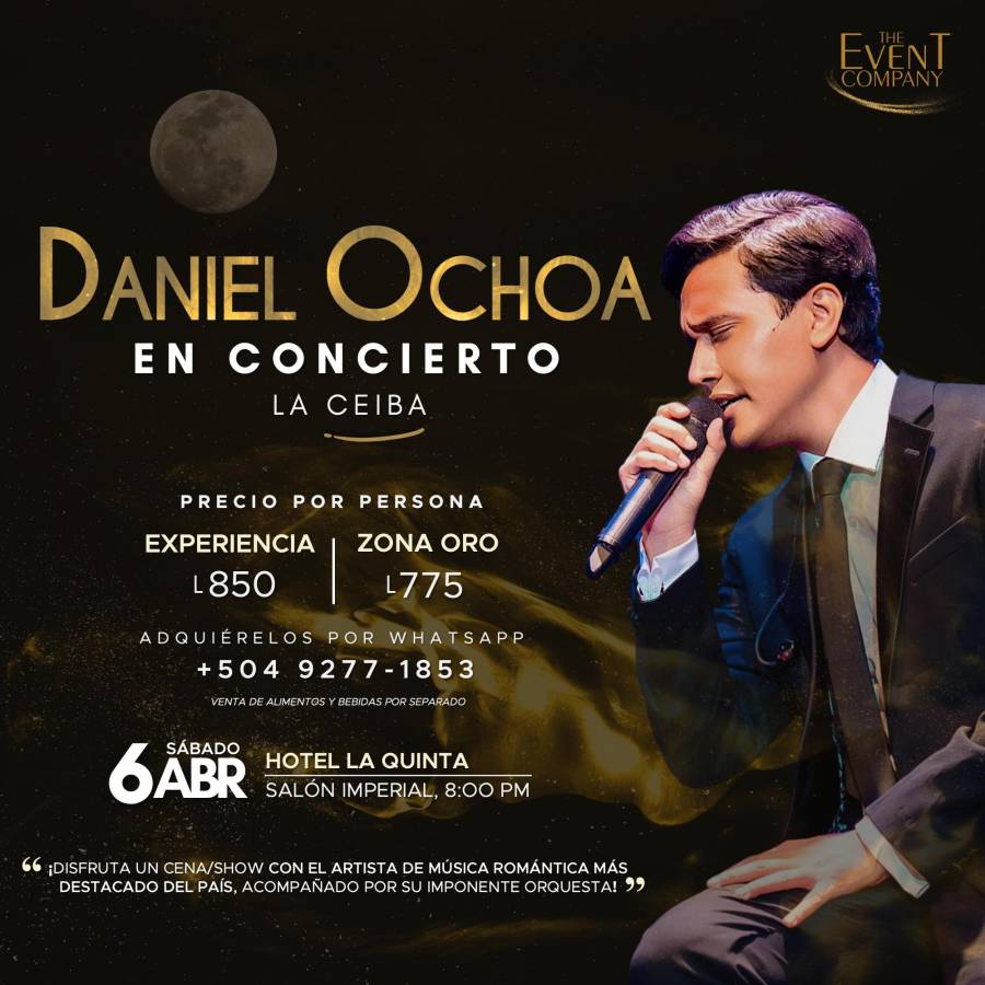 Daniel Ochoa estará en concierto por primera vez en La Ceiba