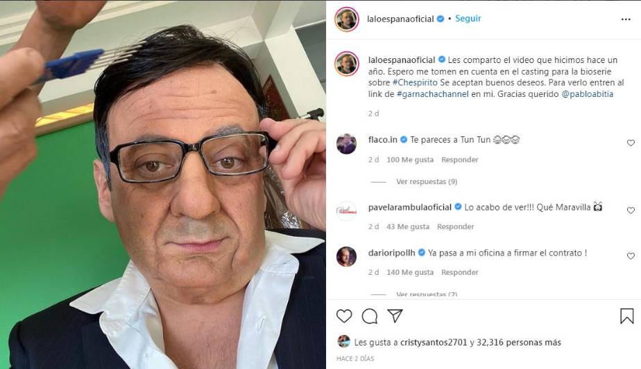 FOTO: Así luce Lalo España caracterizado como ‘Chespirito’