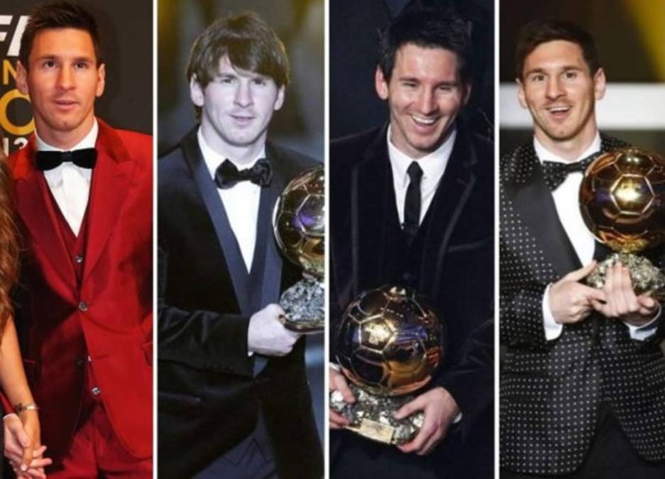 Los trajes de Messi en las Galas del Balón de Oro