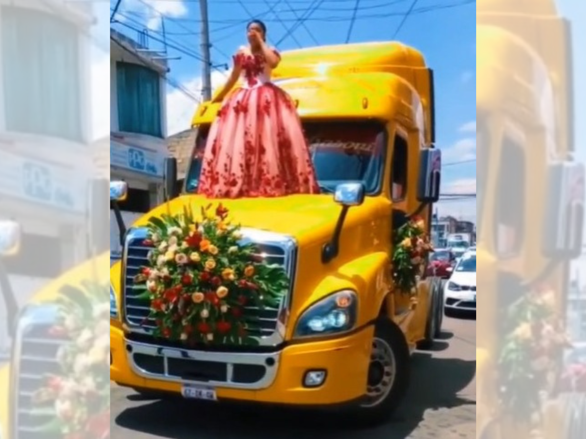 Video: Quinceañera se hace viral por llegar en tráiler a su fiesta